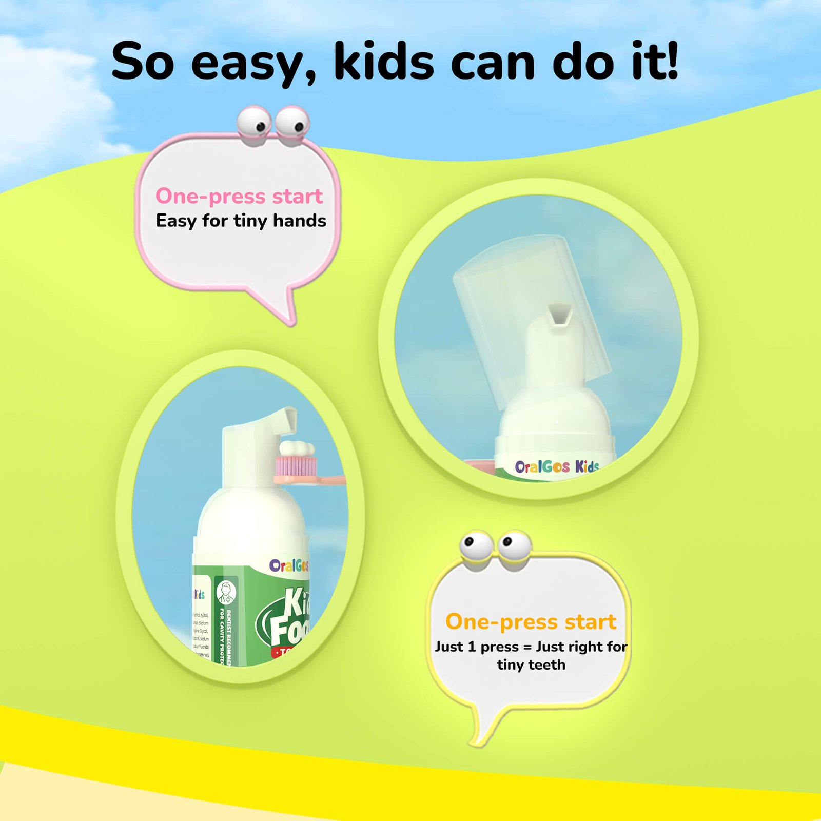 Three flavors of children’s foam toothpaste set - elebrush.com